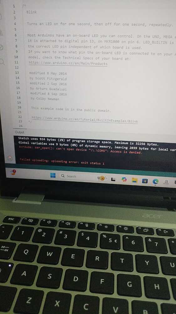 Failed uploading: COM5: Access is denied - Uploading - Arduino Forum