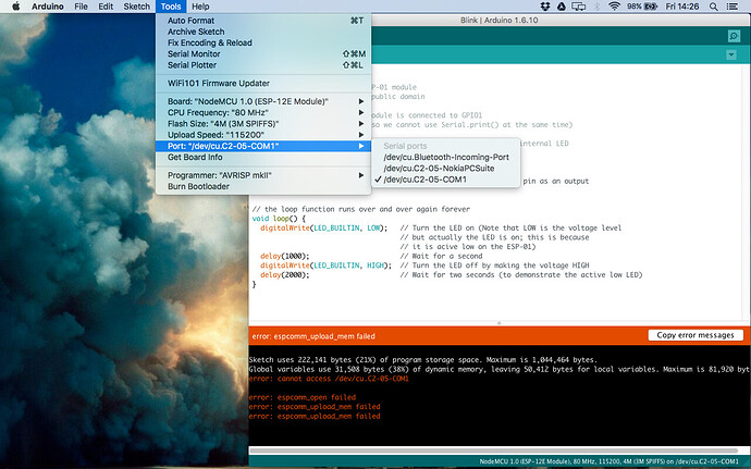 Problema con NodeMCU - Generale - Arduino Forum