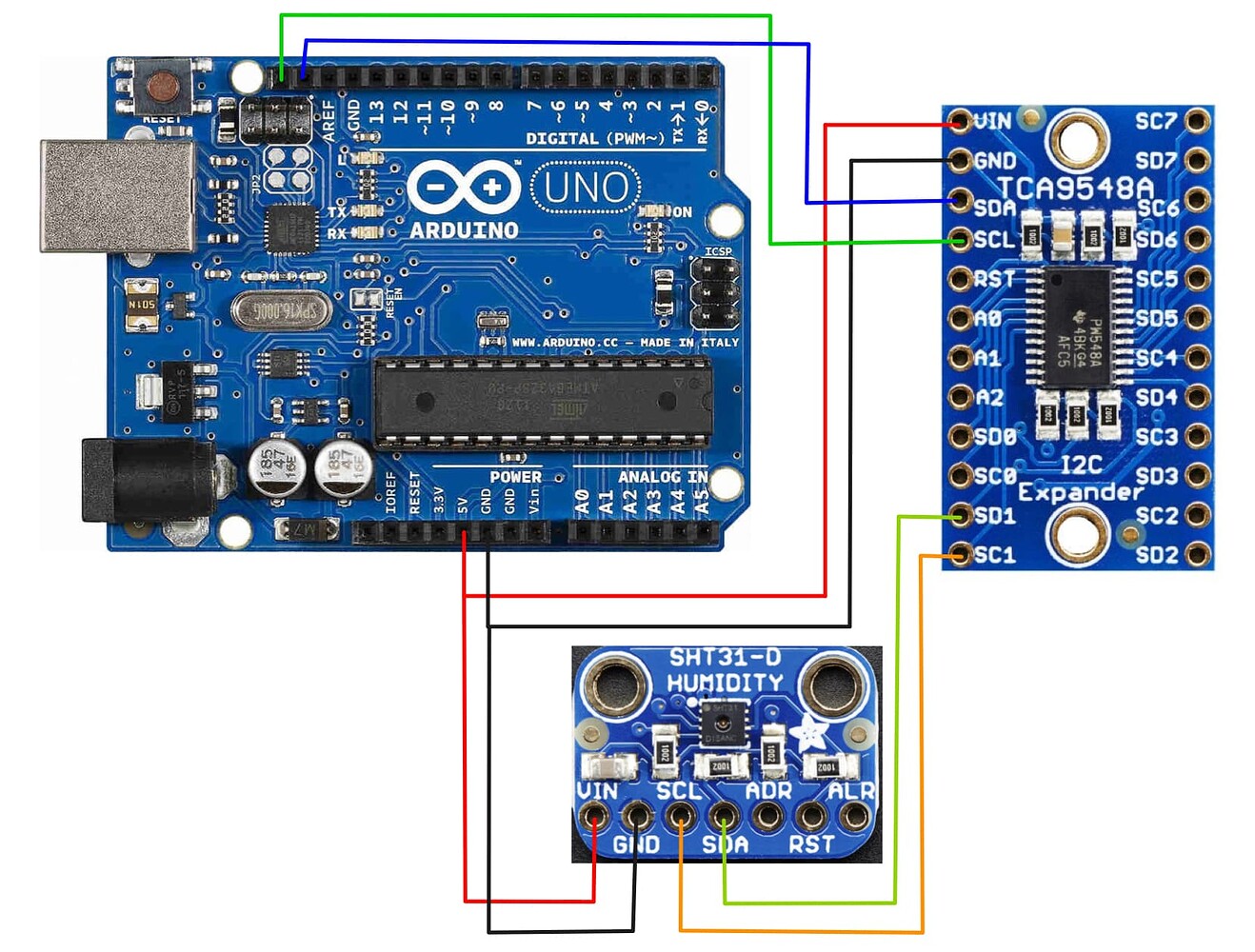 Adafruit TCA9548A I2C Multiplexer addressing - Networking, Protocols, and Devices - Arduino Forum