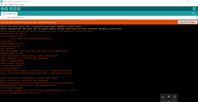 Failed to Upload Program into B-L072Z-LRWAN1 discovery board ()using Arduino IDE - Programming ...