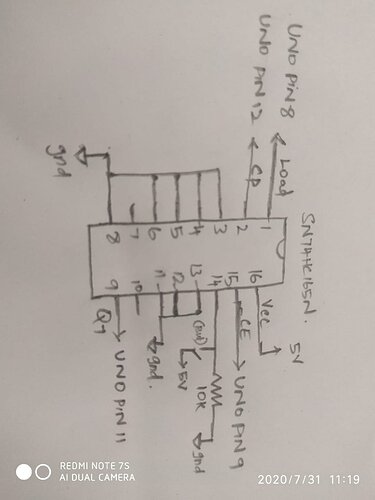 SN74HC165N not working - Programming - Arduino Forum