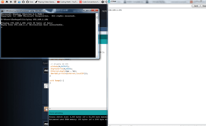 I think my ethernet shield is broken? - Networking, Protocols, and Devices - Arduino Forum