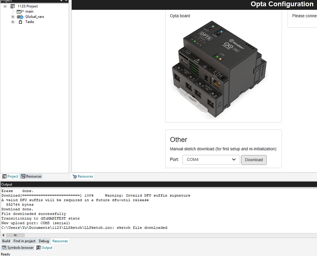 Opta Connection Error Via Usb To Type C Opta Arduino Forum