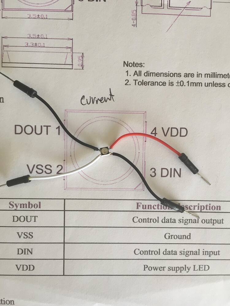 Trouble With Sk6812 Mini Leds Datasheet Pinout Not Matching Behaviour Leds And Multiplexing 