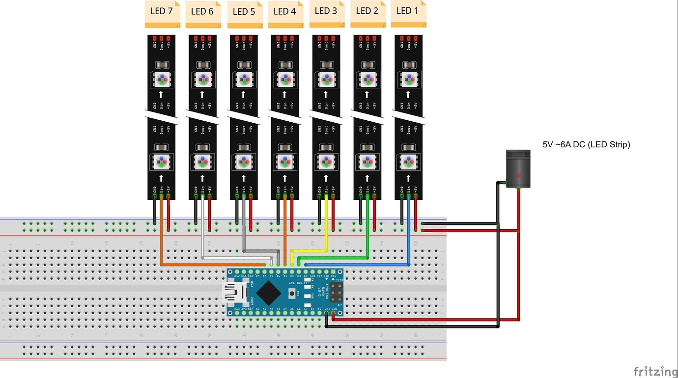 multiple LED strips (WS2812) on different pins - LEDs and Multiplexing - Arduino Forum