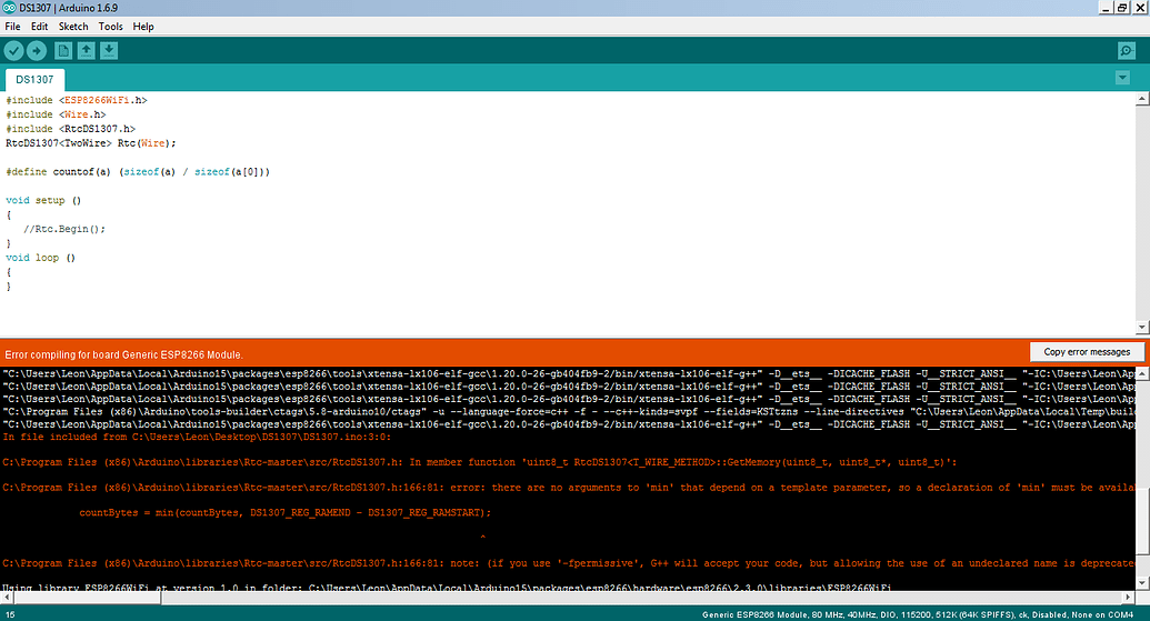 ESP8266 & DS1307 Problem - Programming - Arduino Forum