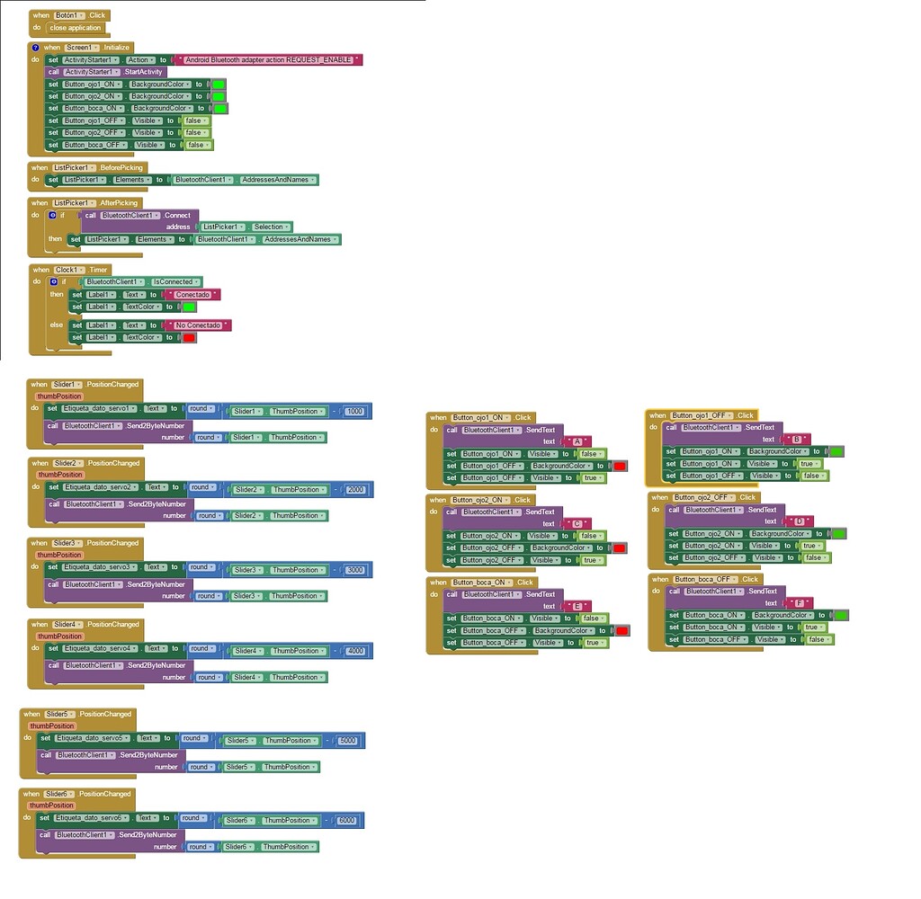 ¿Como enviar a través de BT comandos para LEDS y SERVOS? - Software - Arduino Forum