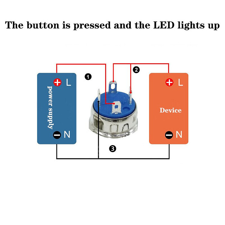 Need help with wiring a metal push button with led - General Guidance ...