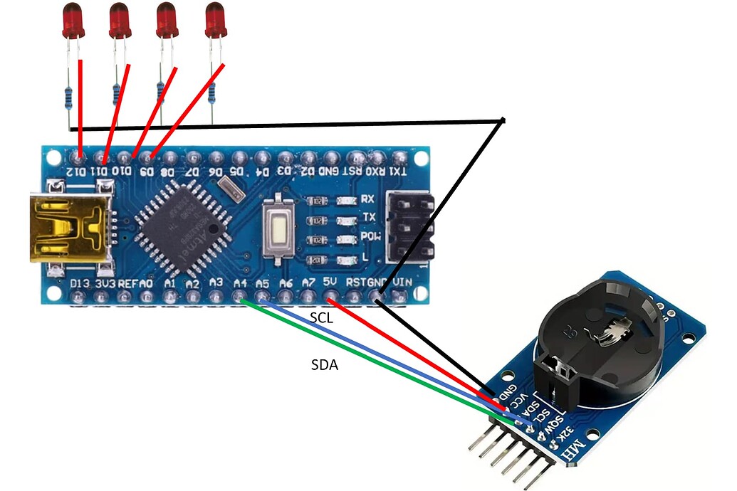 Need Help Binary Clock With Arduino Nano Ds3231 Programming