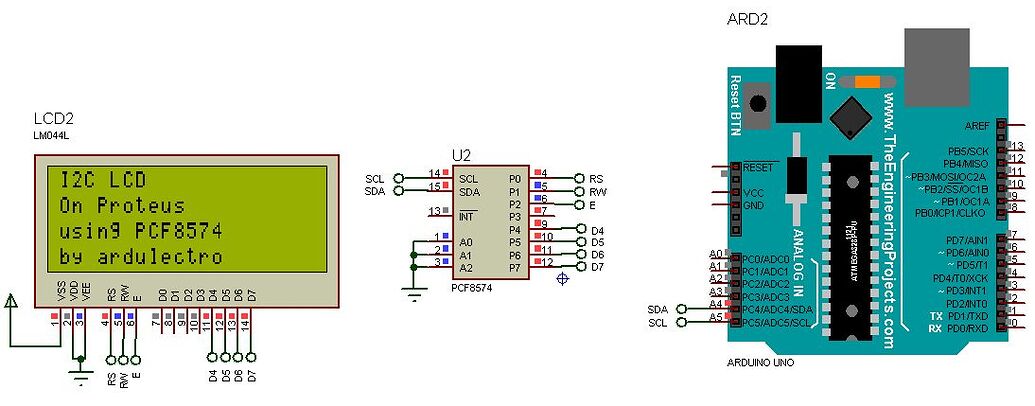 SIMULATION FOR I2C T0 LCD 16X2 USING PROTEUS - Networking, Protocols, and Devices - Arduino Forum