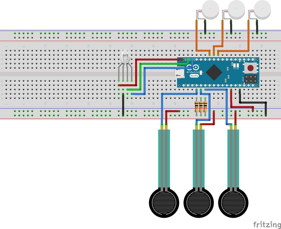 Controlling multiple vibration motors with force sensors, at three ...