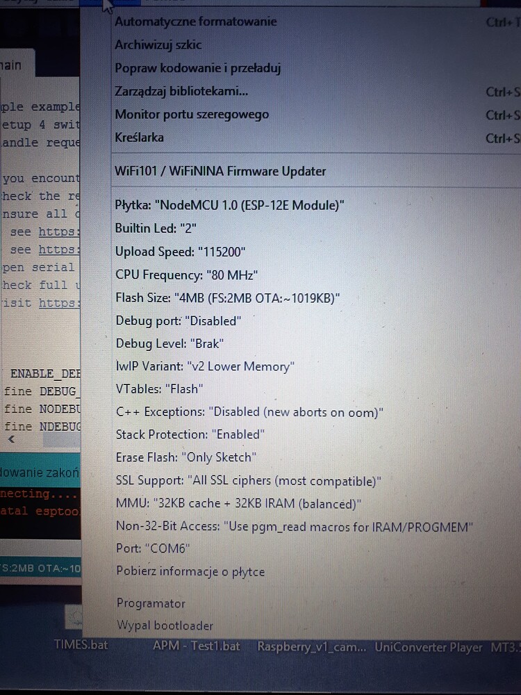 A fatal esptool.py error occurred: failed to connect to esp8266: timed out waiting for packet ...