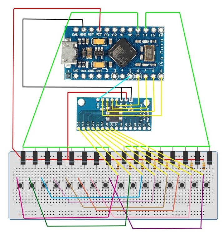 Help with CD74HC4067 on matrix keyboard - Programming - Arduino Forum