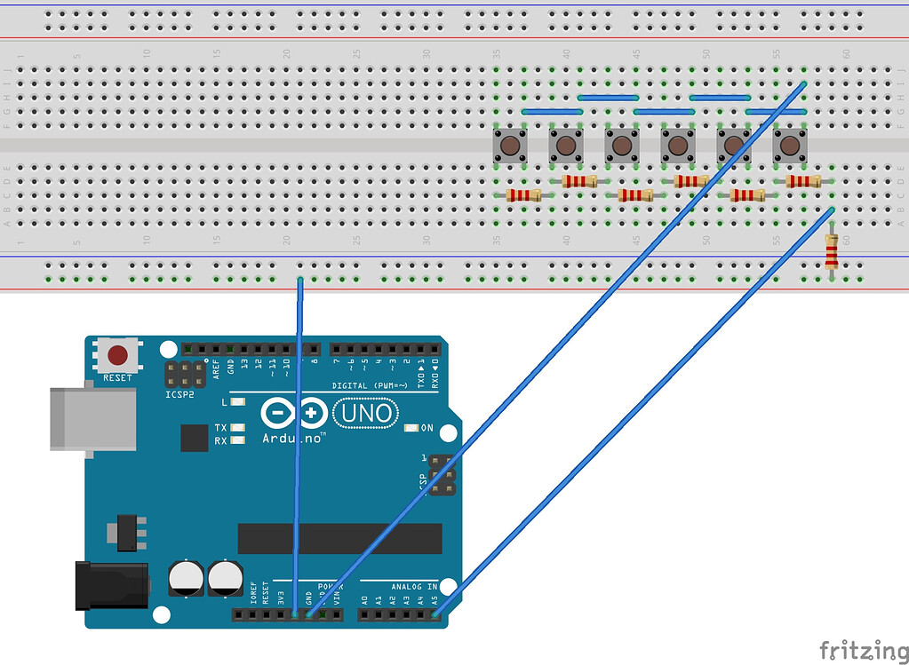 6 Buttons 2 pins problem - Programming - Arduino Forum