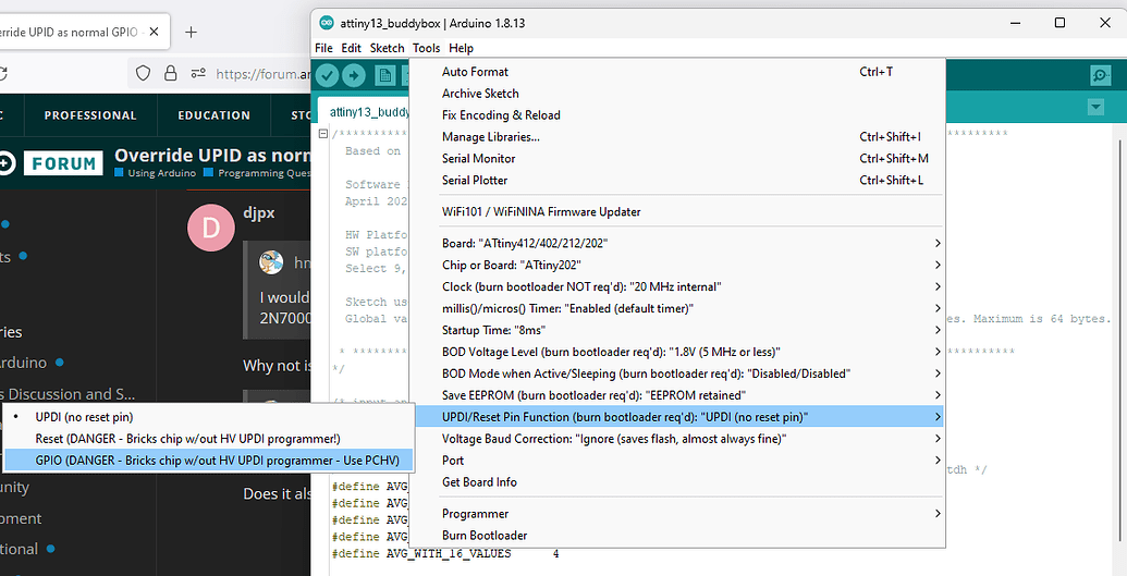 Override UPID as normal GPIO - Programming - Arduino Forum