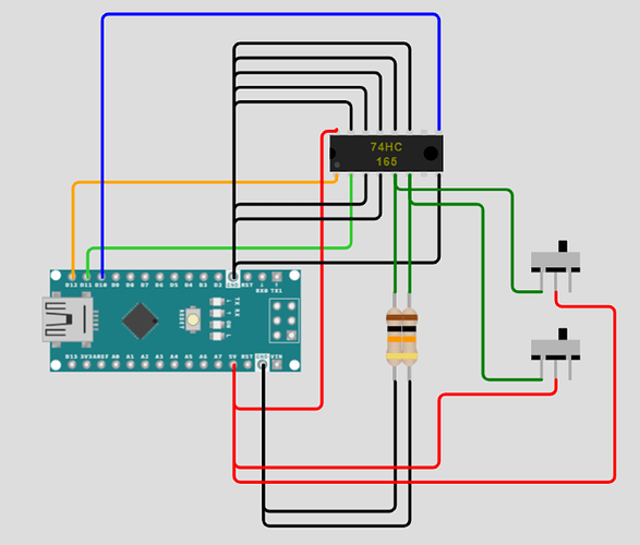 Unexpected readings from 74LS165 register - LEDs and Multiplexing - Arduino Forum