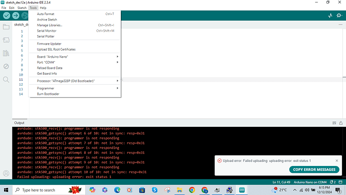 Problems uploading sketch - Uploading - Arduino Forum