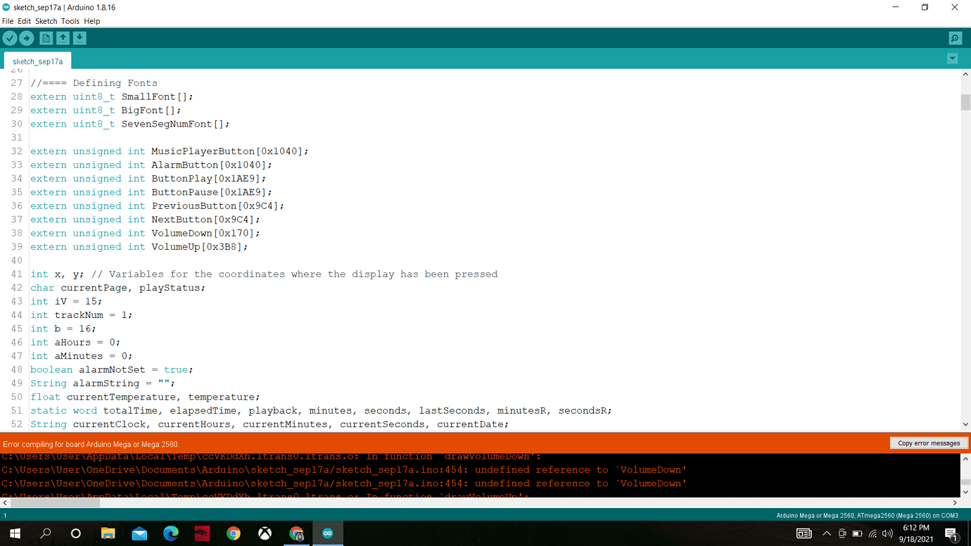 Conflicting declaration 'const short unsigned int AlarmButton [4160]' - Programming - Arduino Forum