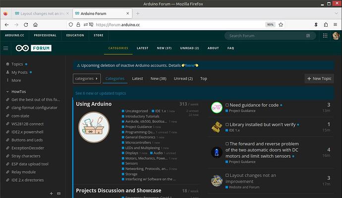 Layout changes not an improvement - Website and Forum - Arduino Forum