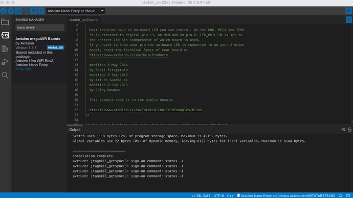 Can't upload sketch to Nano Every - Nano Every - Arduino Forum