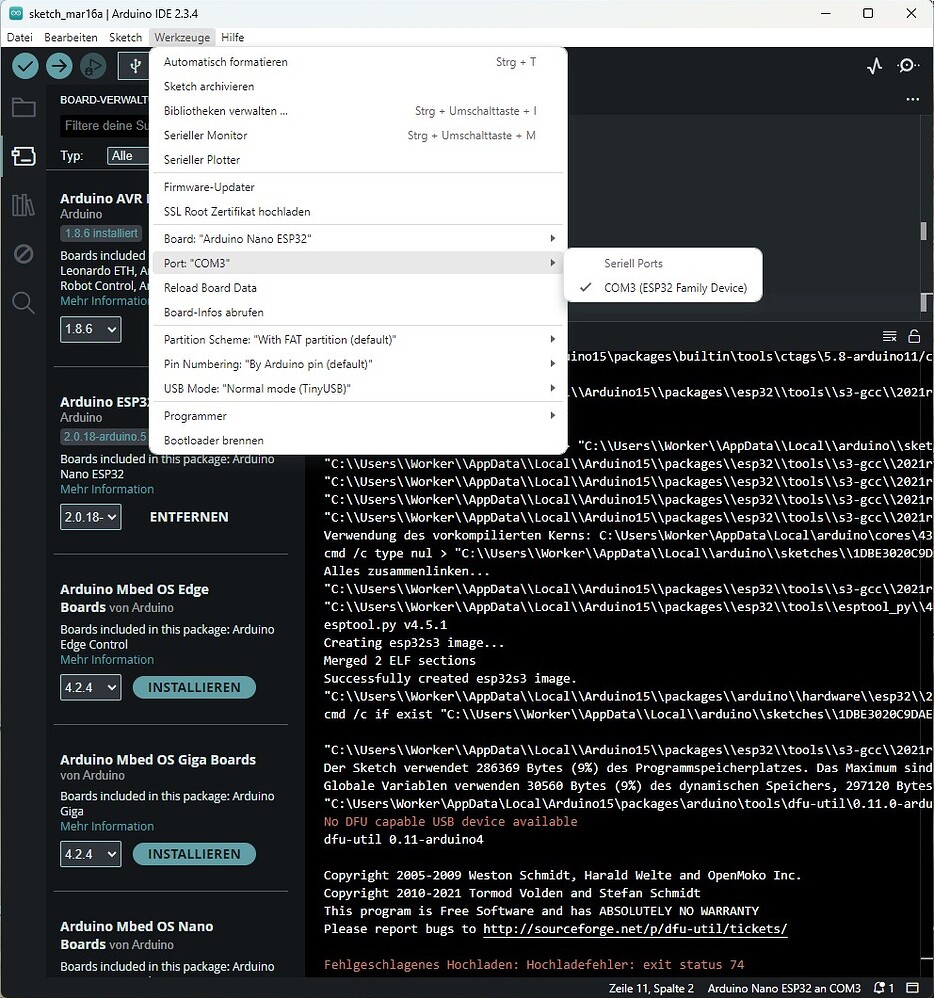Esp32 (family device) BIG frustration am desperate - Nano ESP32 - Arduino Forum