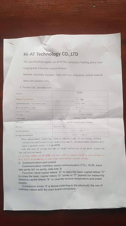 connecting a 50m laser range finder module to arduino - Sensors ...