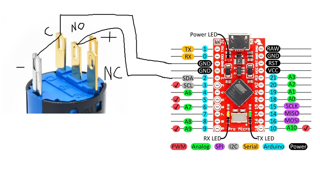 Help wiring 5 pin LED Button - General Guidance - Arduino Forum