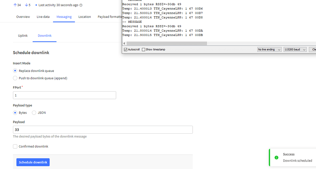 Ttn-otaa sketch downlink values - Programming - Arduino Forum