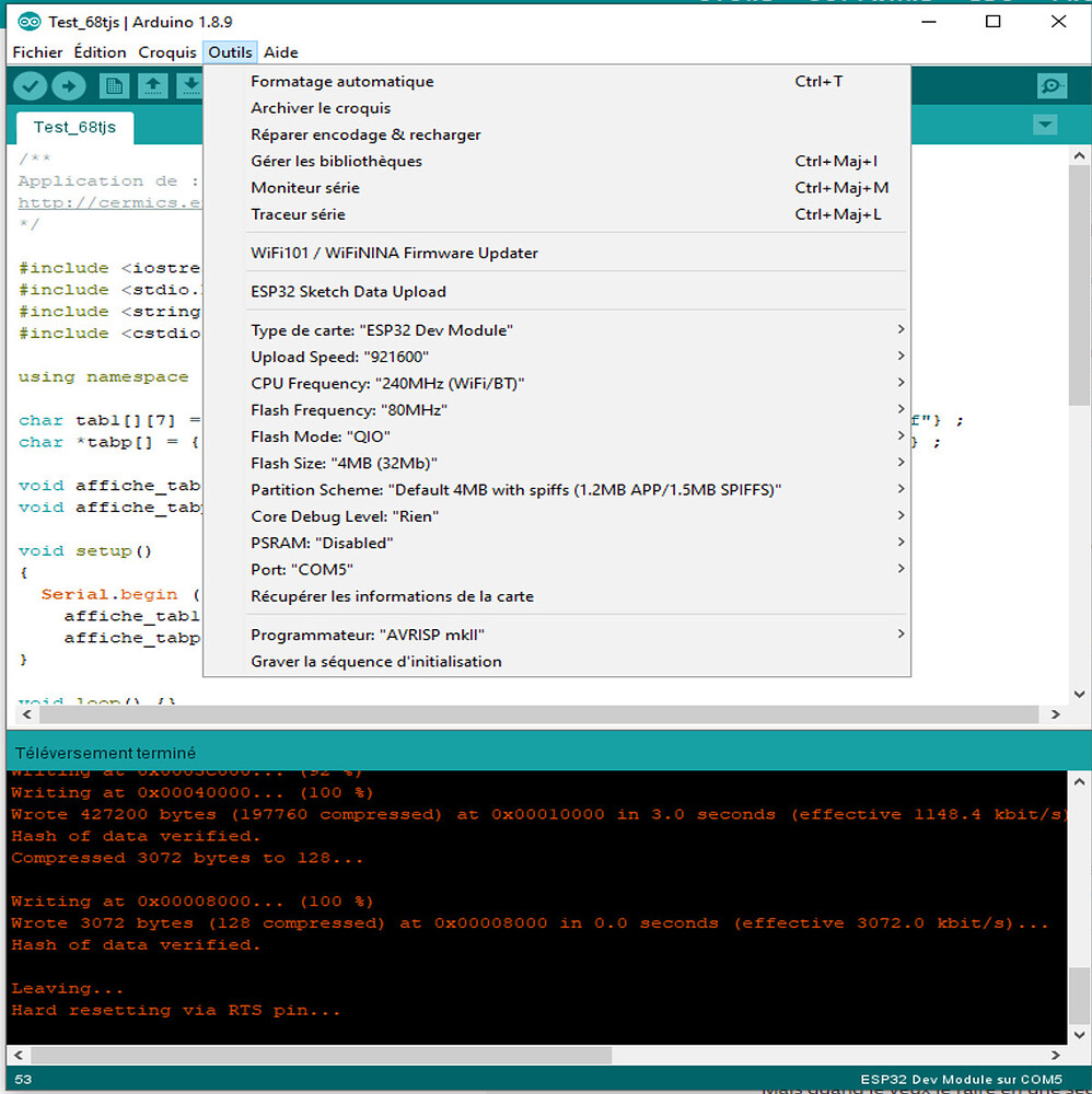 Tableau de chaînes de caractères - Français - Arduino Forum