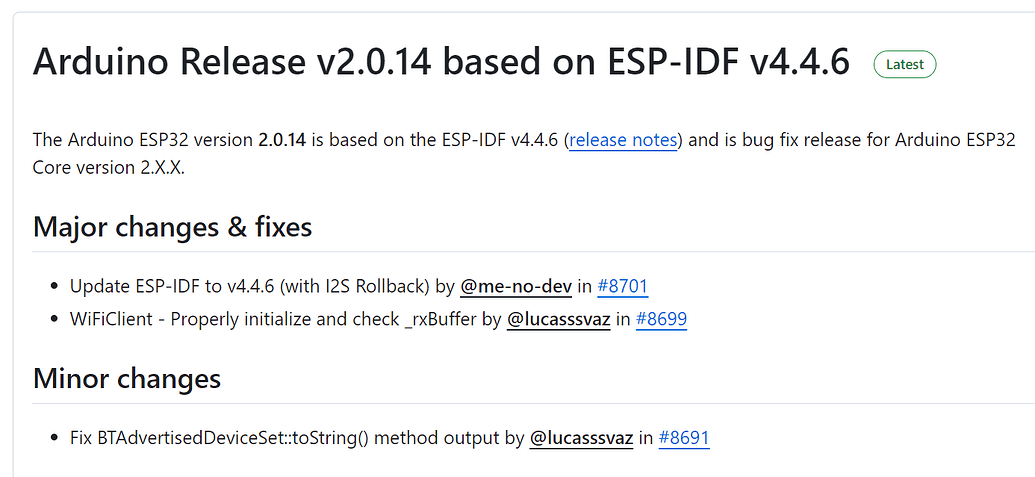 Esp32 Core Version 2 0 14 Not Available In The Board Manager Ide 1 X Arduino Forum