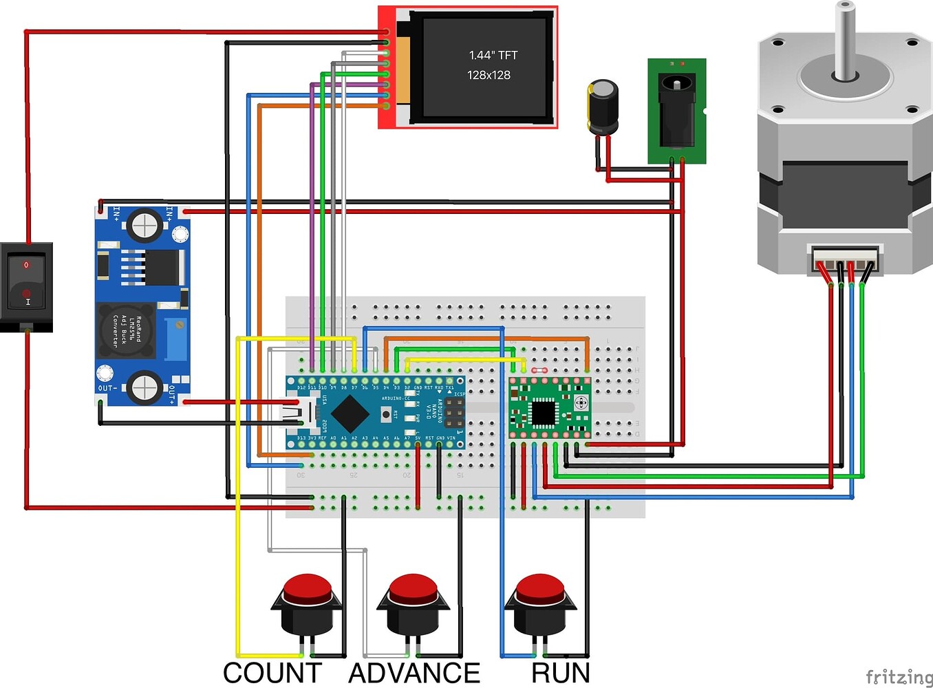 NEMA 17 stepper with 2 buttons for separate run functions, struggling with conflicts ...