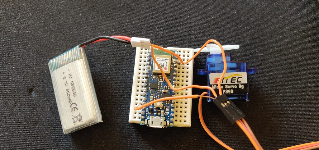 Trying to move from USB to battery power for Nano 33 BLE and Fitec FS90 ...
