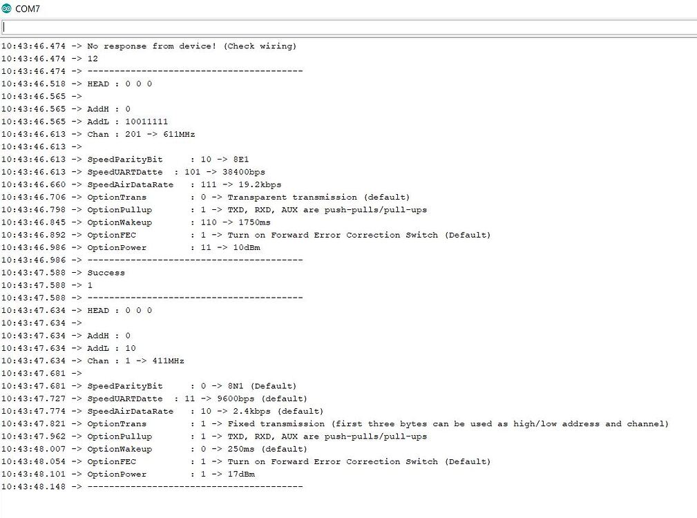 LoRa E32 433 MHz Communication Problem - Page 2 - Networking, Protocols, and Devices - Arduino Forum