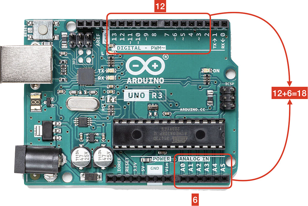 Arduino mit 13 Ausgängen für Additionsuhr mit 16 LEDs - Deutsch - Arduino Forum