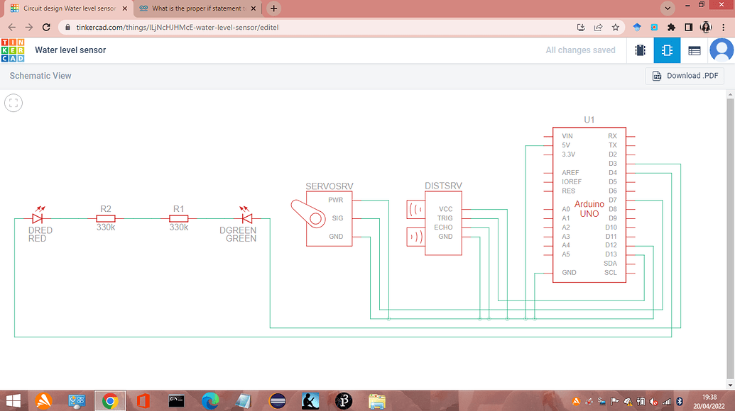 What Is The Proper If Statement To Make The Servo Goes 180 And Activates The Red Led When The
