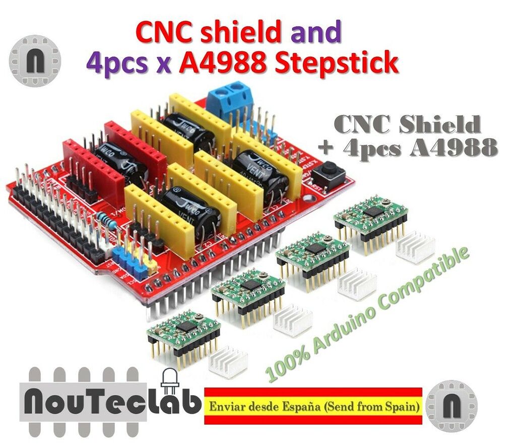 A4988 stepper control shield - library? - Programming - Arduino Forum