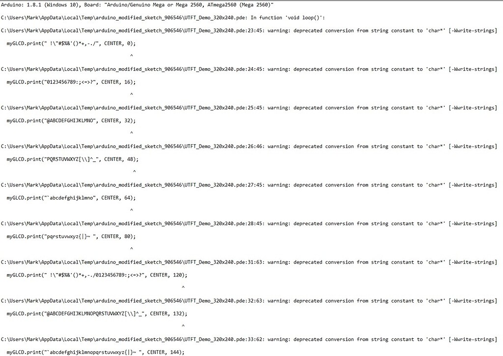 Utft Not Working Help Programming Arduino Forum
