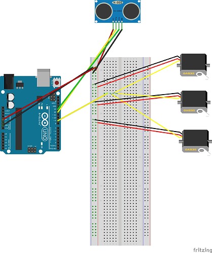 Controlling 9 micro servo motors with arduino & ultrasonic sensor ...