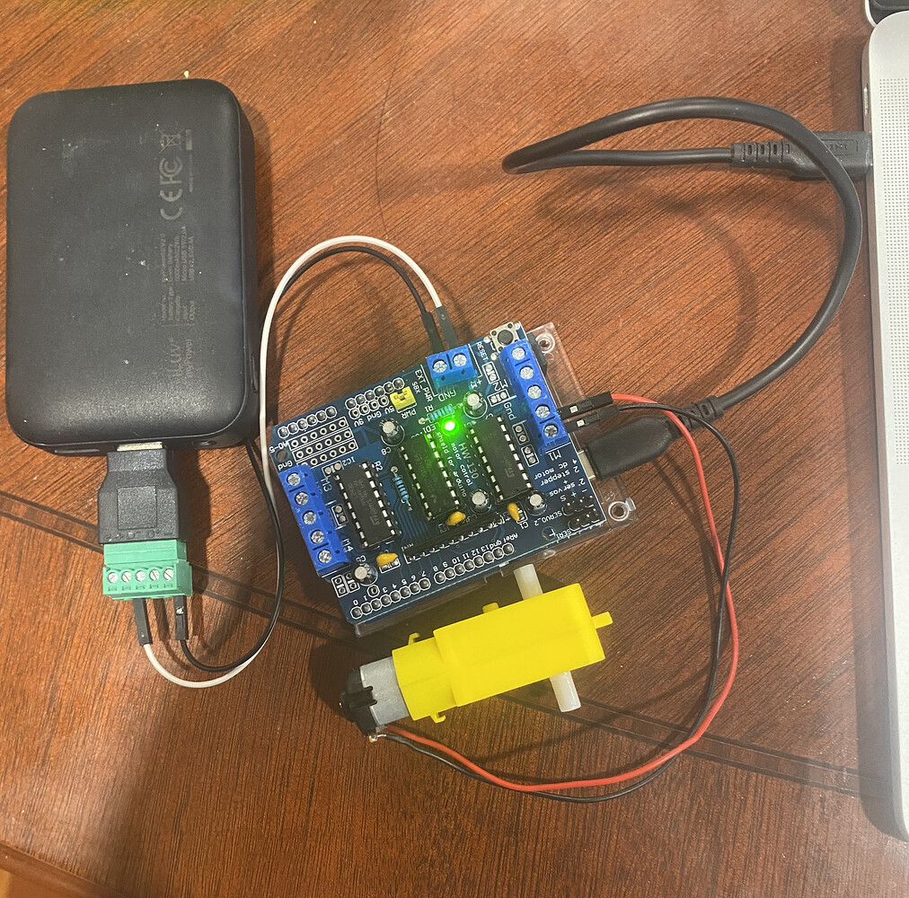 Running a motor with Minima R4 and L293D motor sheild - Motors ...