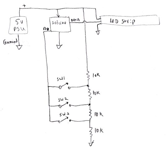 LED strip with individual light switch control - LEDs and Multiplexing ...