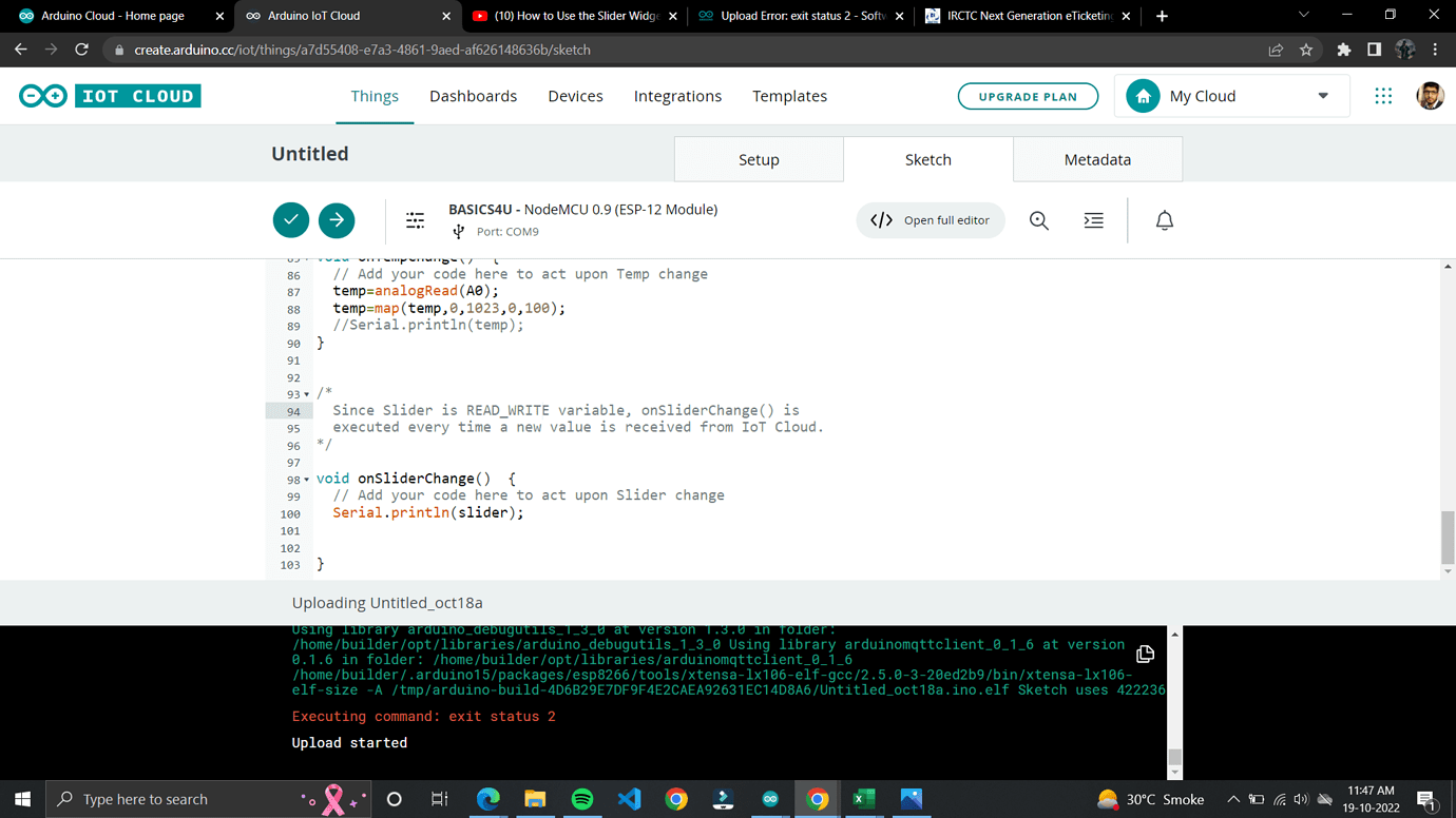 Upload Error Exit Status 2 IoT Arduino Forum