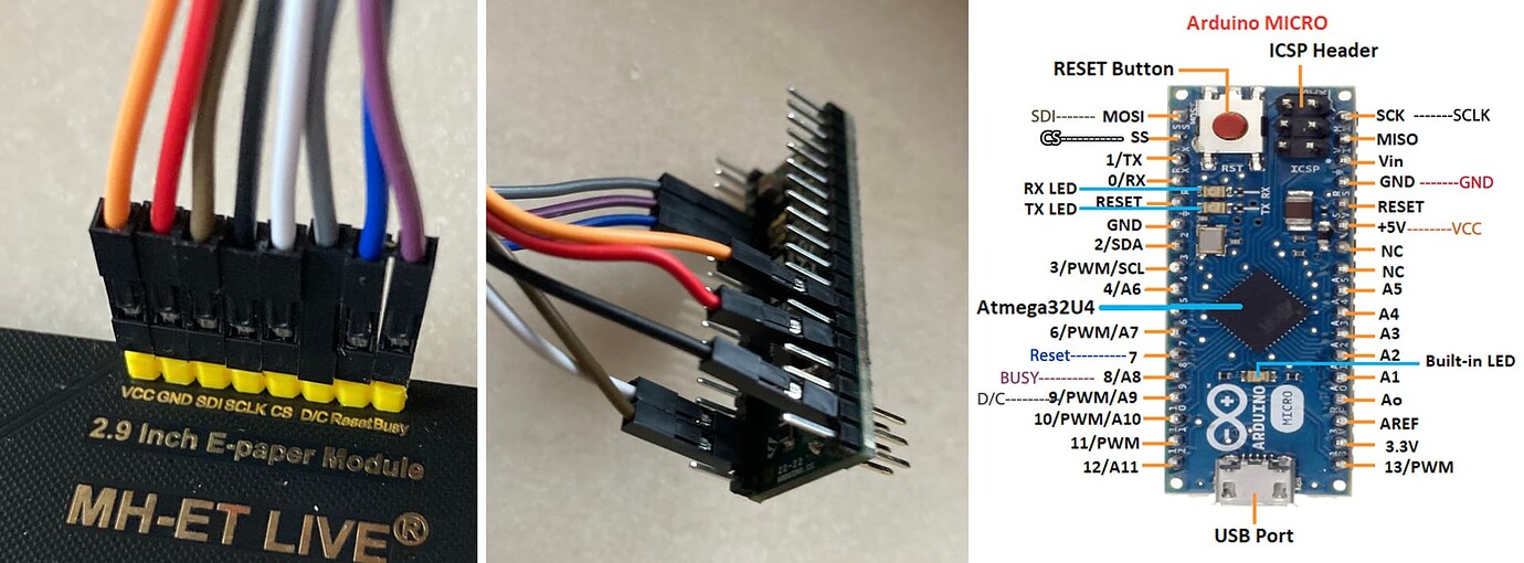 How Connect Arduino Micro To E Ink Screen Displays Arduino Forum