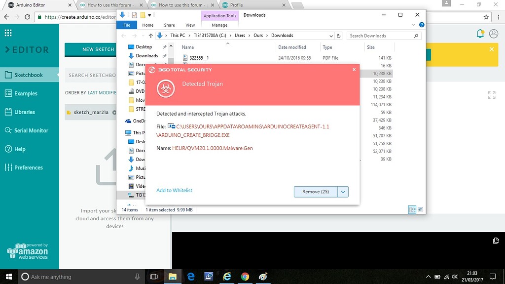 Trojan Warning When Installing Arduino Create Agent Cloud Editor Arduino Forum