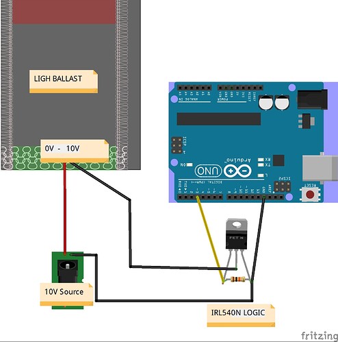 Driving an Analog 0v-10V Ballast with Arduino & IRL540N or RFP30N06L ...