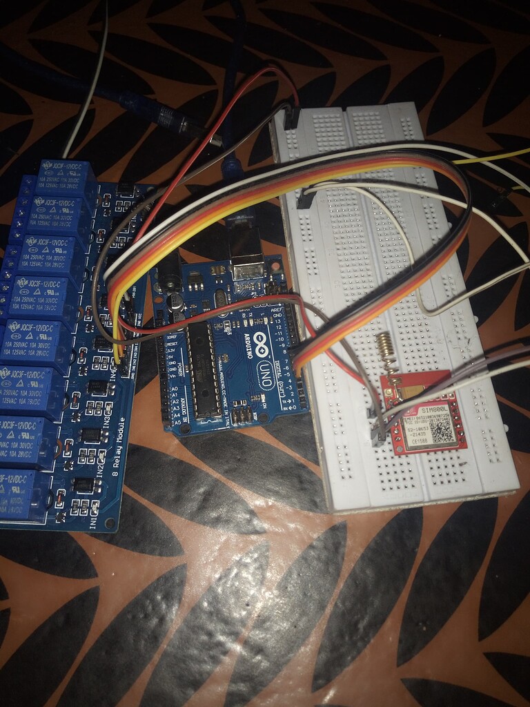 Connection and code for controlling sim800l , arduino and 8 channel ...