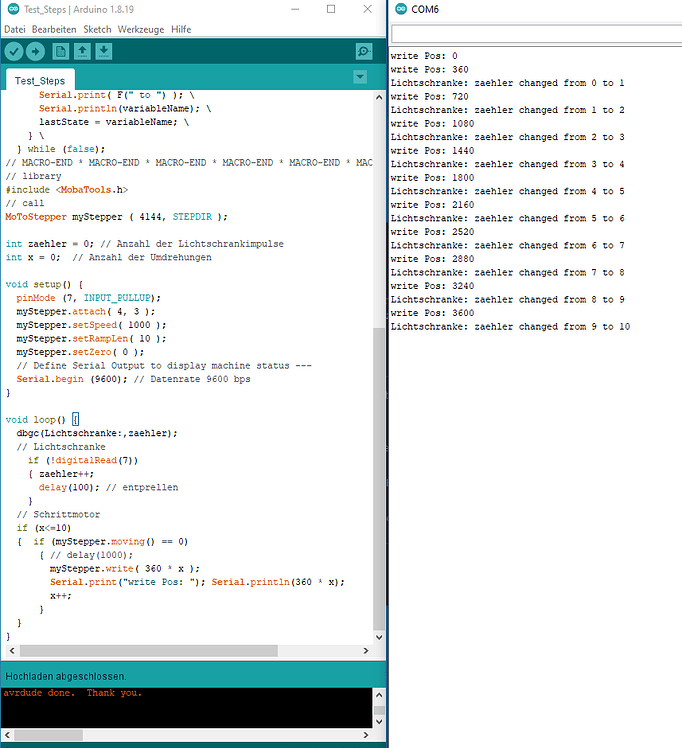 Steps - Kontrolle und Dynamik per LS eruieren - Deutsch - Arduino Forum