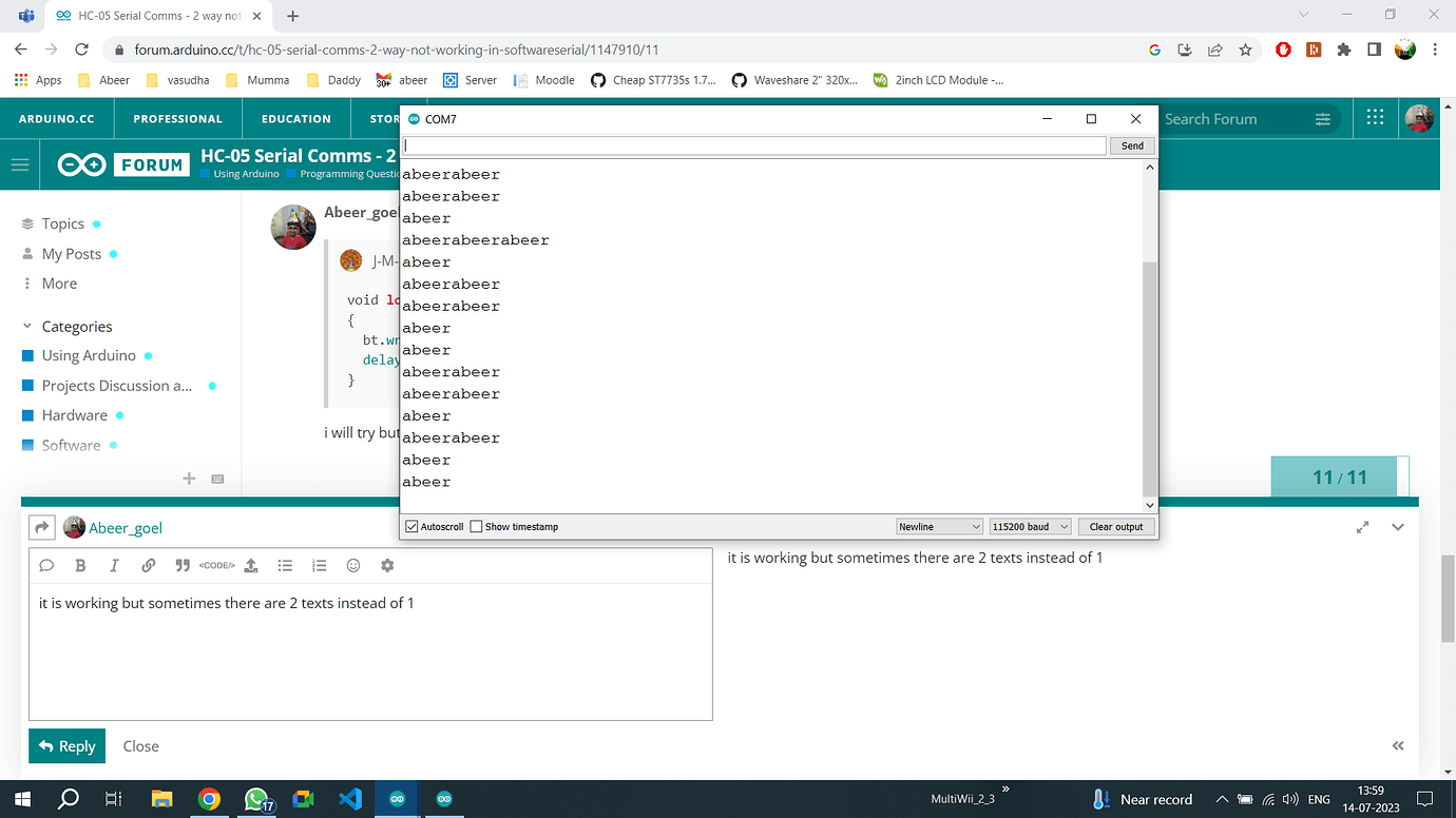 HC-05 Serial Comms - 2 way not working in SoftwareSerial - Programming - Arduino Forum
