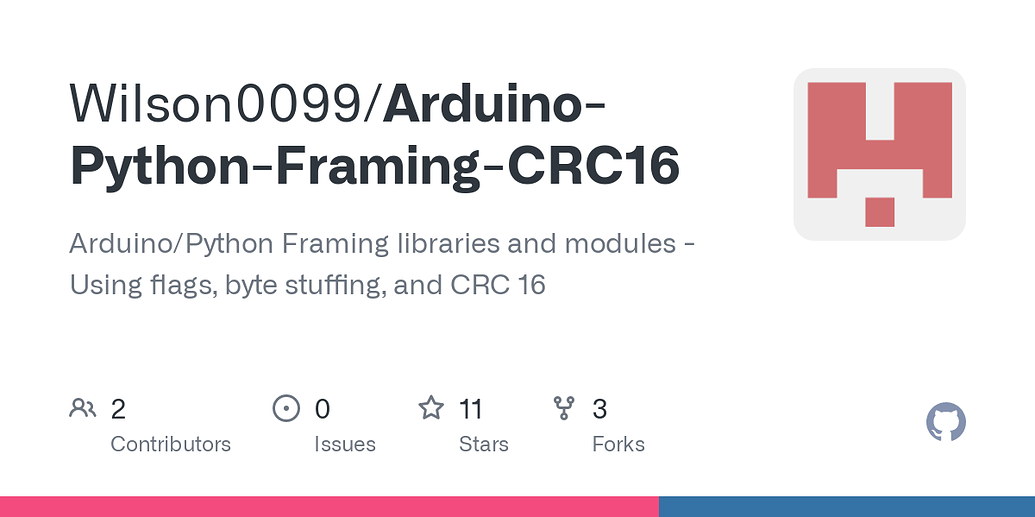 Arduino/Python Data Framing Library - Using flags, byte stuffing, and CRC16 - Libraries ...
