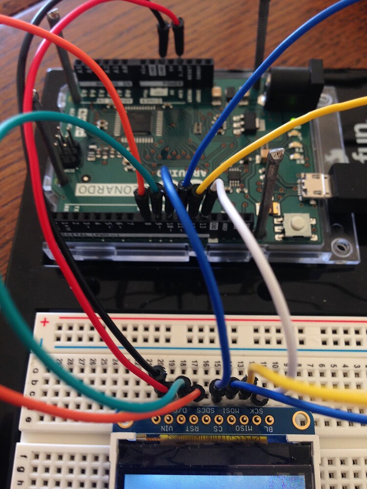 Arduino Leonardo connecting to ADAFRUIT TFT: 2.2" 18-bit color TFT LCD display with microSD card ...