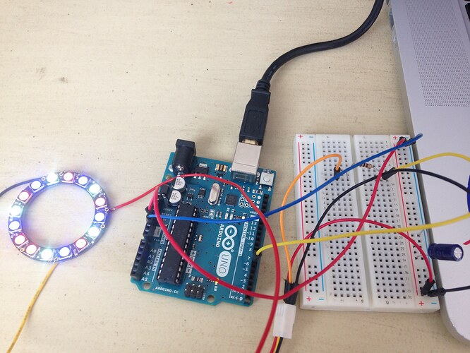 Output all red NeoPixel Ring - Programming - Arduino Forum